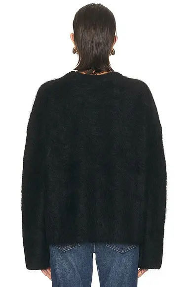 TOTEME Boxy Alpaca Knit Sweater - Black
