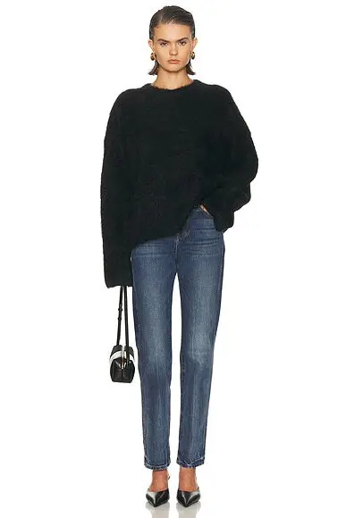 TOTEME Boxy Alpaca Knit Sweater - Black