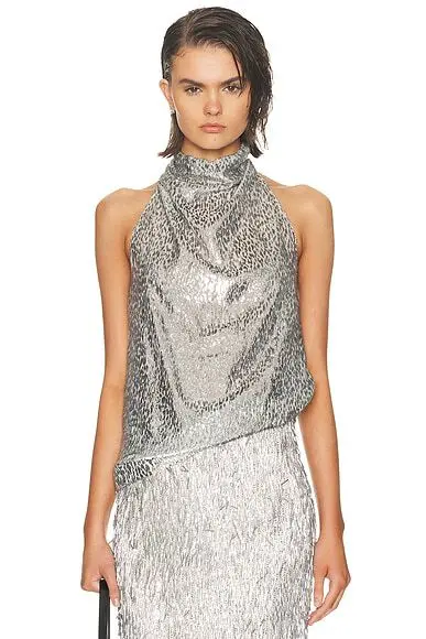 Stella McCartney Fil Coupe Alterneck Top