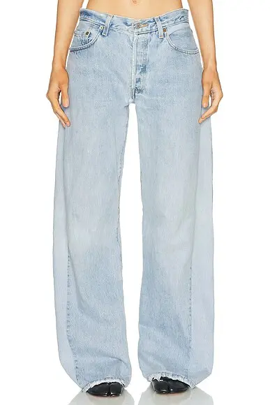 ALIGRACE Oversized Wide-leg Jeans - Light