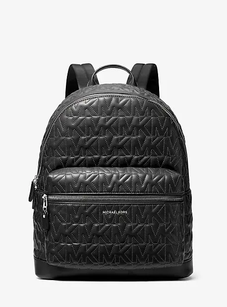 Michael Kors Hudson Medium Logo Embossed Dome Backpack - Black