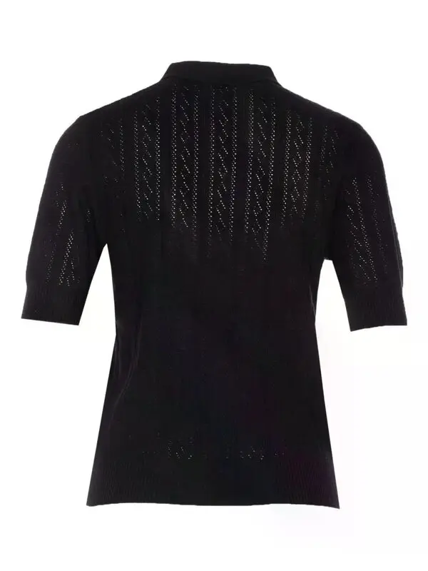 LISA YANG Button Collar Polo Top