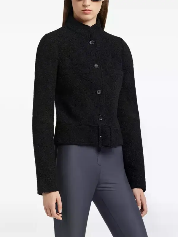 COURREGES Buckle-detail Tweed Jacket - Black