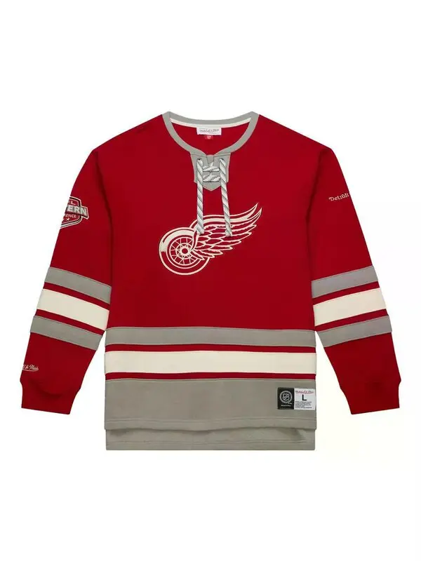 Mitchell & Ness Detroit Wings Lace-up Pullover - Red