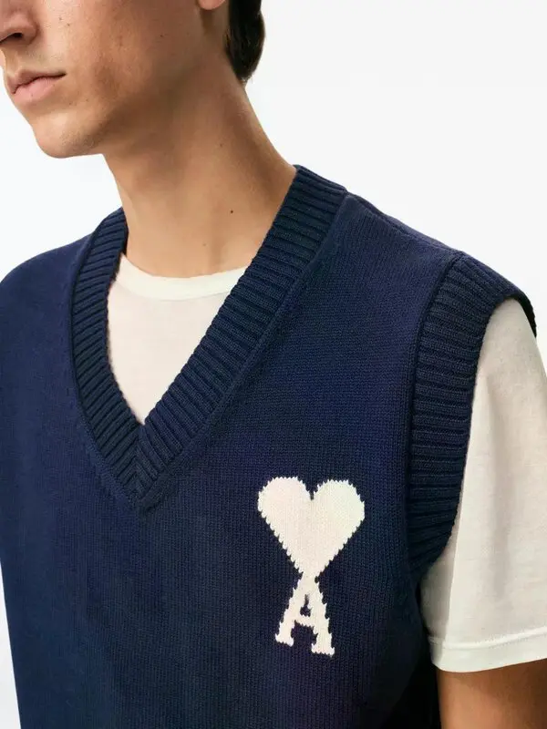 AMI Paris De Coeur V-neck Vest