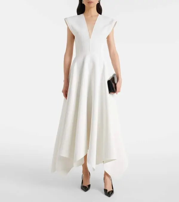 Maticevski Empath Draped Midi Dress - White