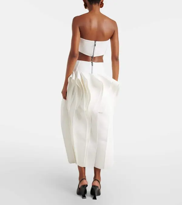 Maticevski Streaming Draped Midi Skirt
