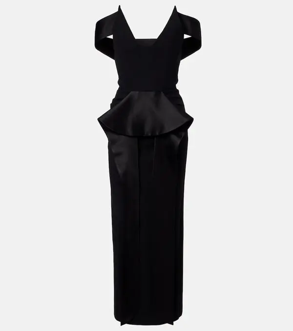 Maticevski Barrier Off-shoulder Satin Midi Dress - Black