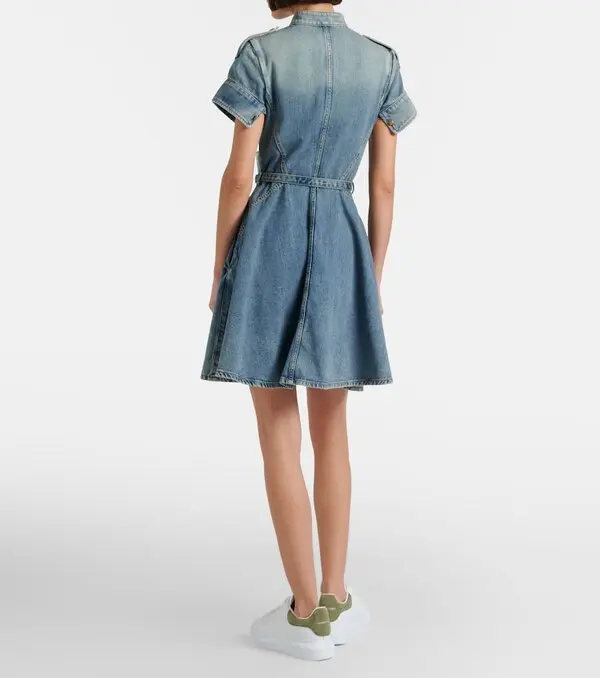 Alexander McQueen Belted Denim Shirt Dress