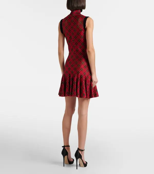 Alexander McQueen Plaid Minidress - Red