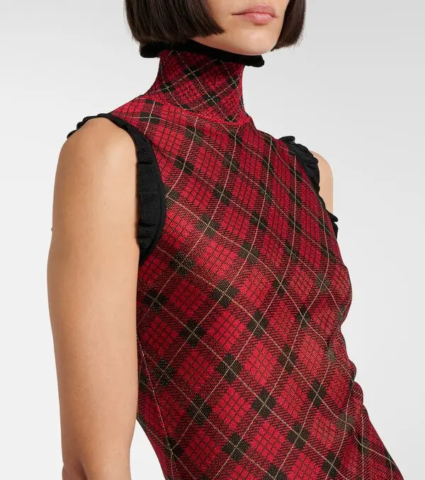 Alexander McQueen Plaid Minidress - Red