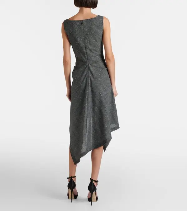 Alexander McQueen Wool Midi Dress
