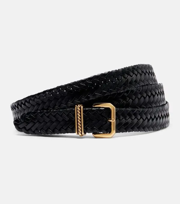 Etro Woven Leather Belt - Black