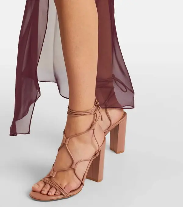 GIANVITO ROSSI 95 Leather Sandals - Pink
