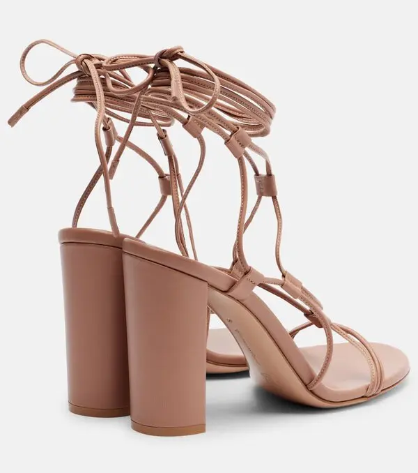 GIANVITO ROSSI 95 Leather Sandals - Pink