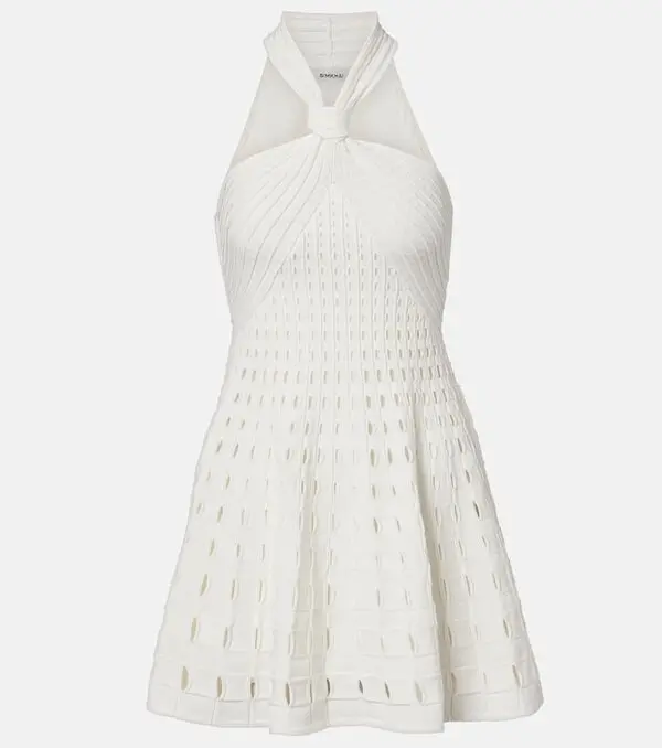 Simkhai Jenna Halterneck Mini Dress - White