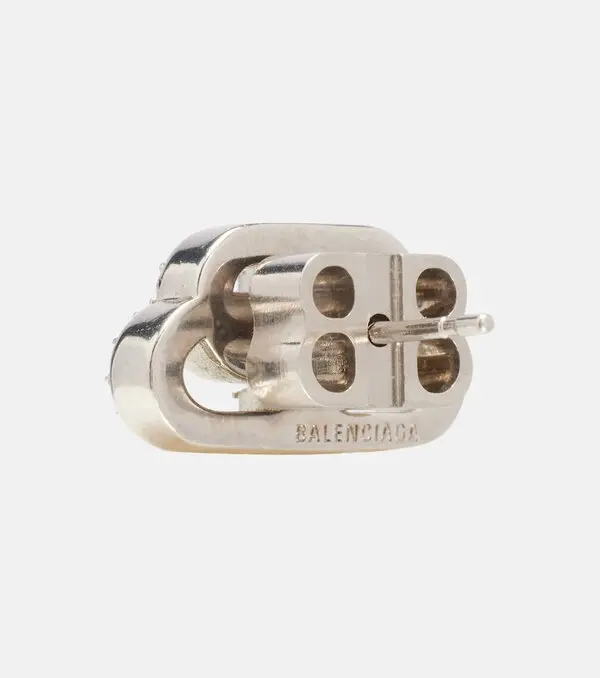 Balenciaga Bb Embellished Earrings - Silver