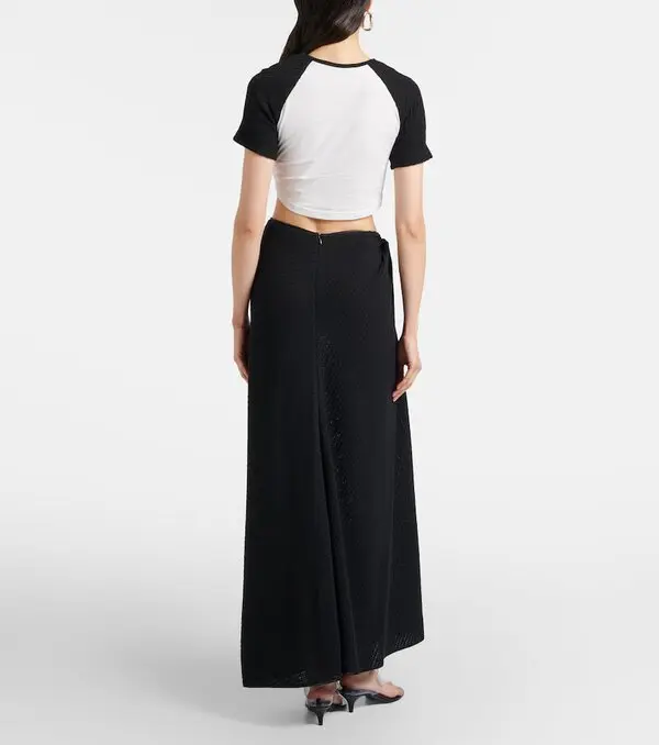 Christopher Esber Knitted Cotton-blend Maxi Skirt