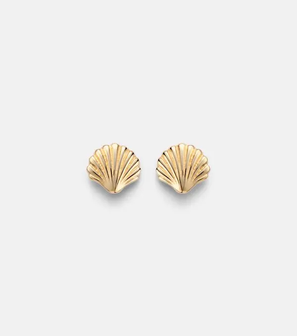 STONE AND STRAND Scallop Shell 14kt Earrings - Gold