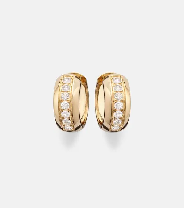 STONE AND STRAND 14kt Yellow Huggie Earrings With Diamonds - Gold