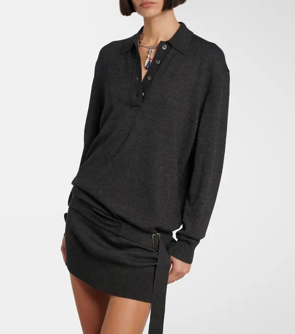 Isabel Marant Étoile Belted Polo Dress - Grey