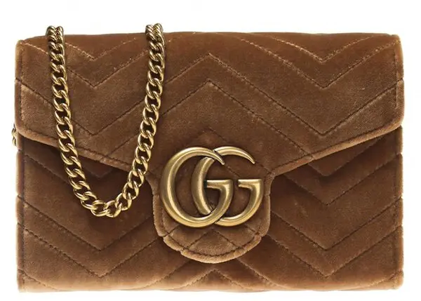 Gucci Gg Marmont Mini Matelasse Velvet Bag - Taupe