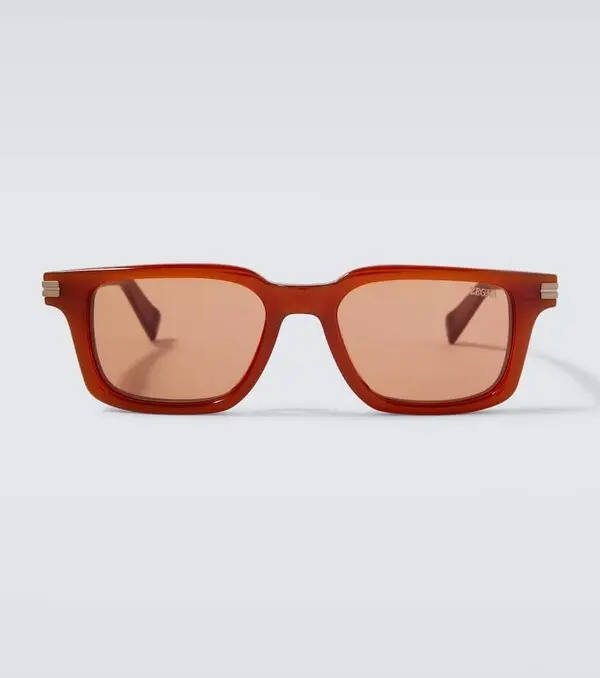 Zegna Rectangle Sunglasses - Brown