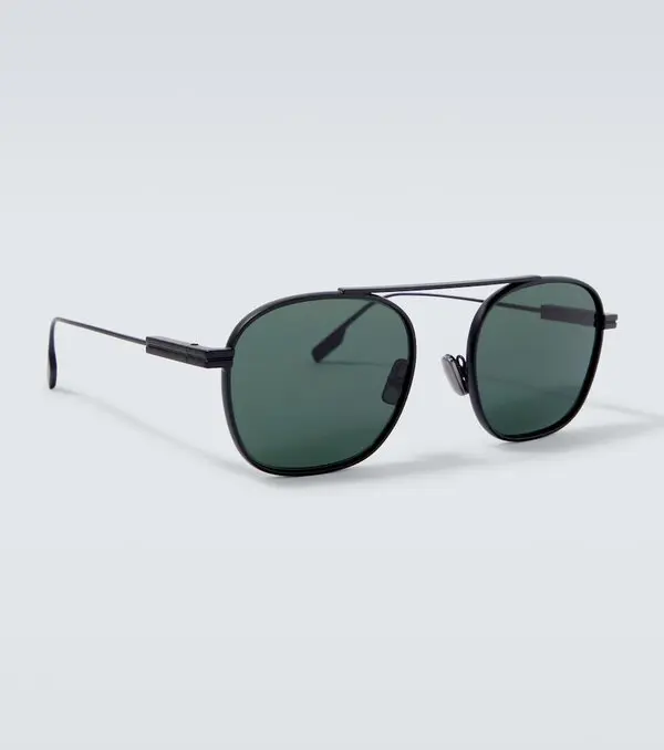 Zegna Orizzonte I Round Sunglasses - Black