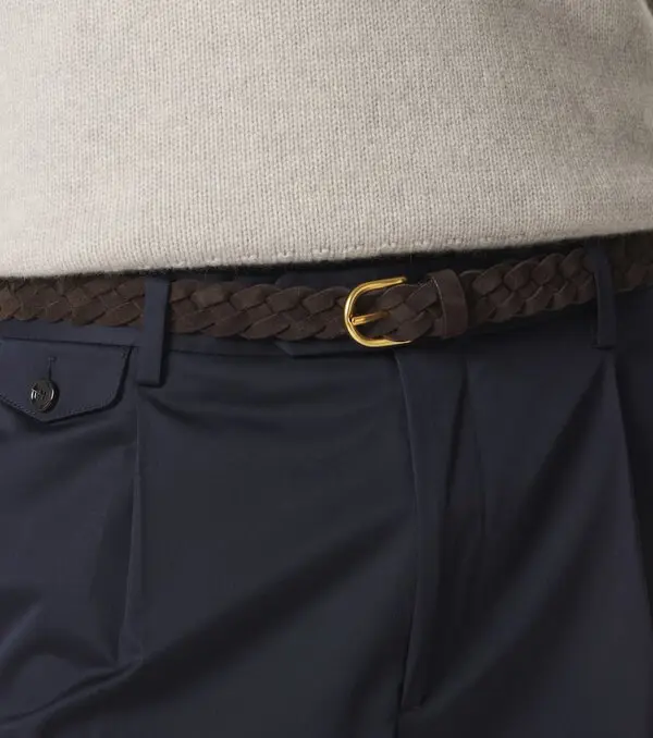 LARDINI Braided Suede Belt