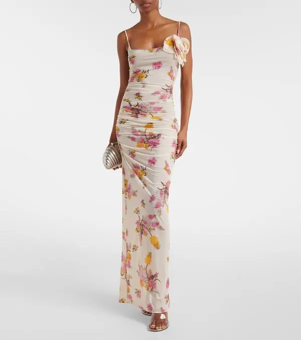 Blumarine Floral Jersey Maxi Dress