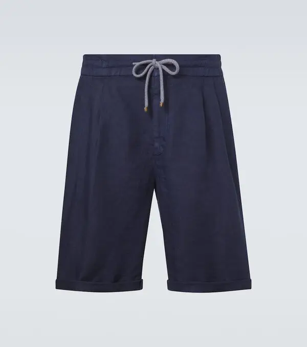 Brunello Cucinelli Linen Shorts - Blue