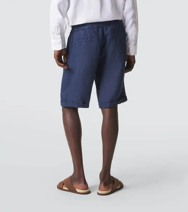 Brunello Cucinelli Linen Shorts - Blue