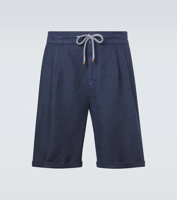 Brunello Cucinelli Linen Shorts - Blue