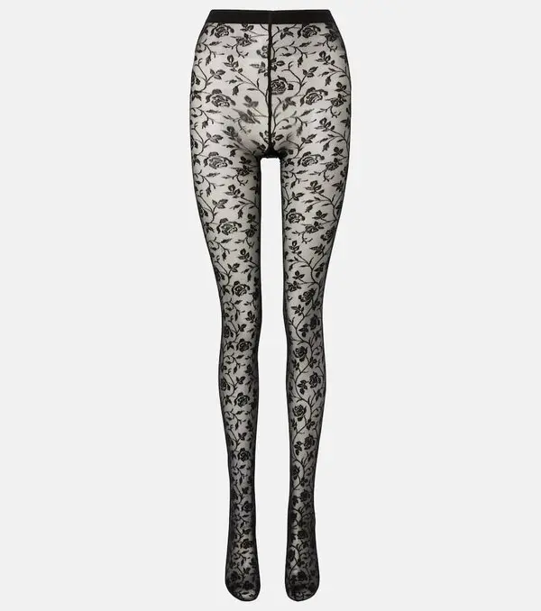 Wolford 20 Floral Tights - Black