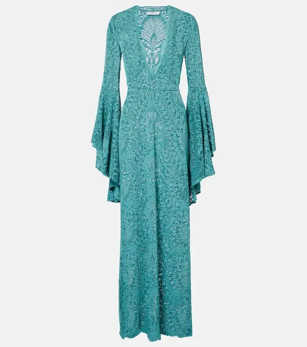 ALEXANDRA MIRO Kara Lace Beach Dress - Turquoise