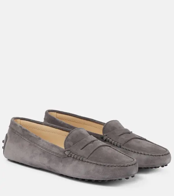 TOD'S Gommino Suede Loafers - Grey