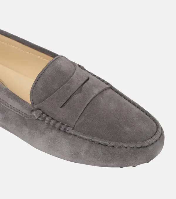 TOD'S Gommino Suede Loafers - Grey