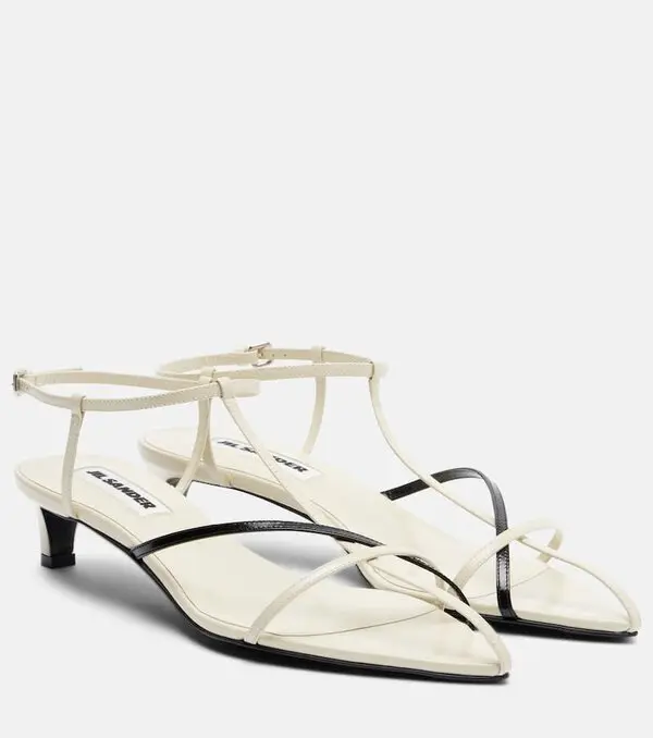 JIL SANDER Leather Sandals - White