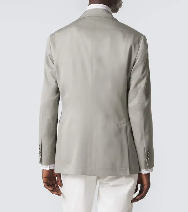 Brunello Cucinelli Double-breasted Silk Suit Jacket