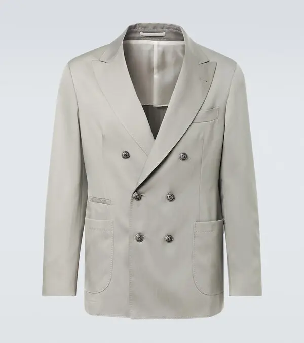 Brunello Cucinelli Double-breasted Silk Suit Jacket