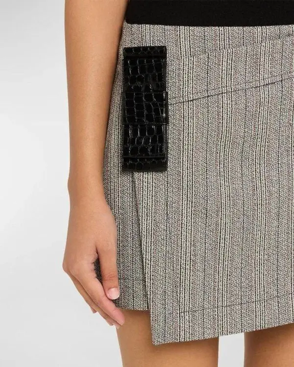 3.1 Phillip Lim Jaspé Wool Overlay Mini Skirt