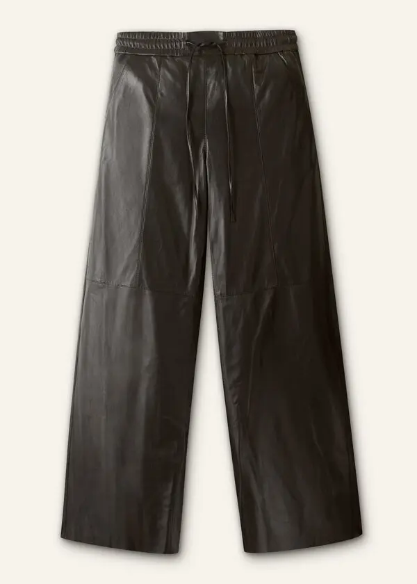 ME+EM Wide-leg Leather Track Pant