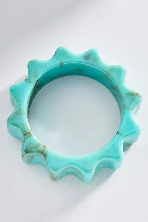 Anthropologie Ridged Chunky Bracelet - Turquoise