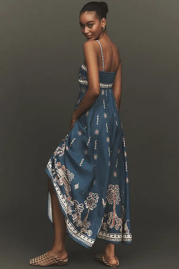 Alemais Mickey Halter Midi Dress - Blue Pattern | Editorialist