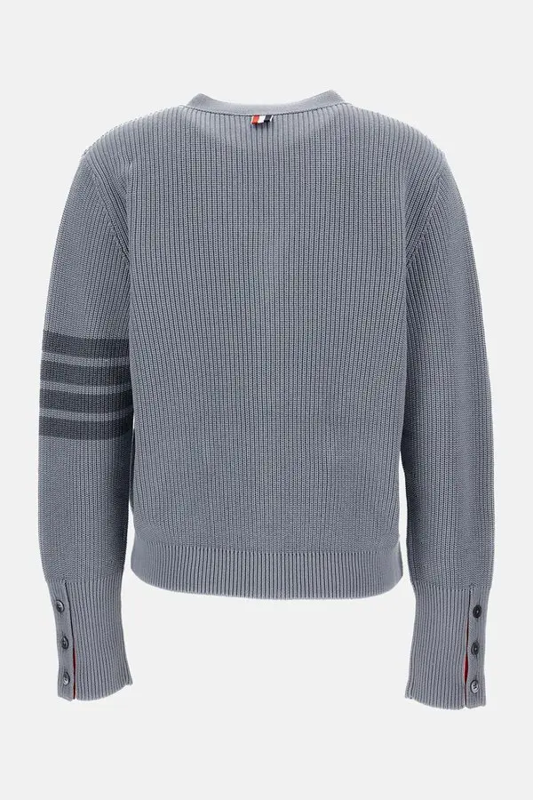 Thom Browne V-neck Cotton Cardigan - Grey