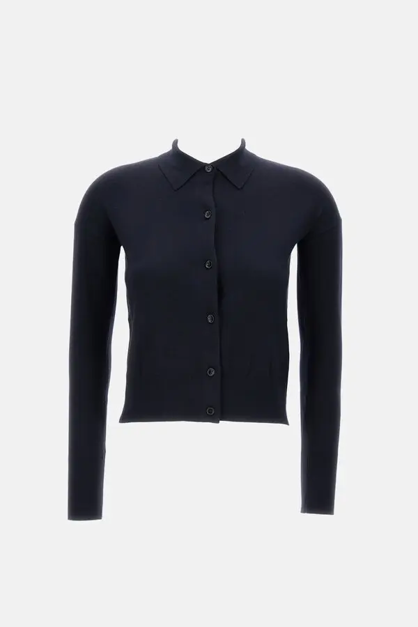 Max Mara Cardigan With Front Button Closure - Blu