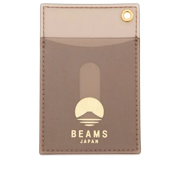 BEAMS Logo Card Case - Brown