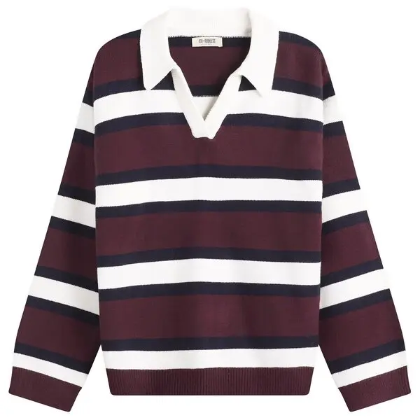 4TH & RECKLESS Striped Knit Jumper With Contrast Collar - Stripe