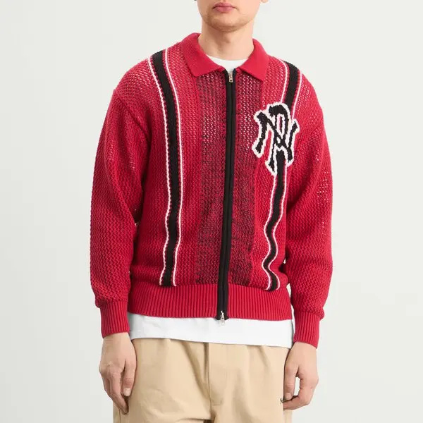NO PROBLEMO Nyp Sports Crochet Zip Cardigan