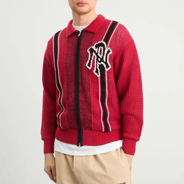 NO PROBLEMO Nyp Sports Crochet Zip Cardigan